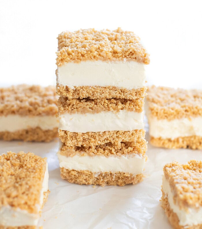 4 Ingredient No Bake Cheesecake Bars - Kirbie's Cravings